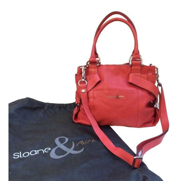Sloane and Alex | Bags | Sloane Alex Bag Ruby Red Leather Tote Handbag ...